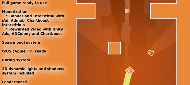 Amazing Brick – Complete Gravity Jumper Game With Dynamic 2D Light ...