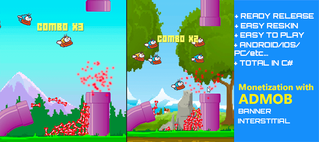 Flappy Crush - Complete game with Admob ads - Sell My App