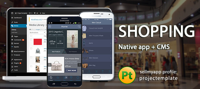 Woocommerce wordpress shopping native Android app – Sell My App