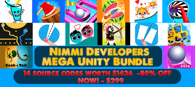 Nimmi Developers MEGA Unity Bundle - 14 source codes worth $1436 -80% OFF NOW! - Sell My App