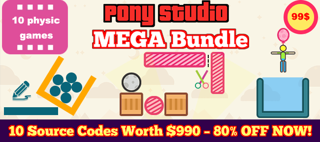 Pony Studio MEGA Unity Bundle: 10 Premium Source Codes worth $990 USD -80% OFF NOW! – Sell My App