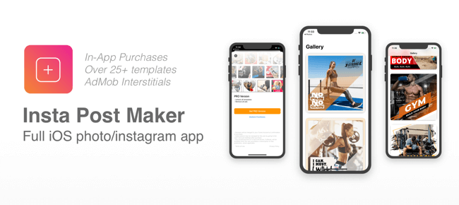 Insta Post Maker – Full iOS app with iap purchases and ads – Post ...