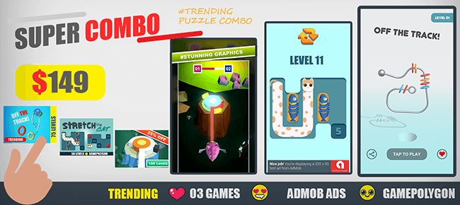 SUPER PUZZLE COMBO | 3 Top Games worth $347USD -60% OFF NOW! – Sell My App