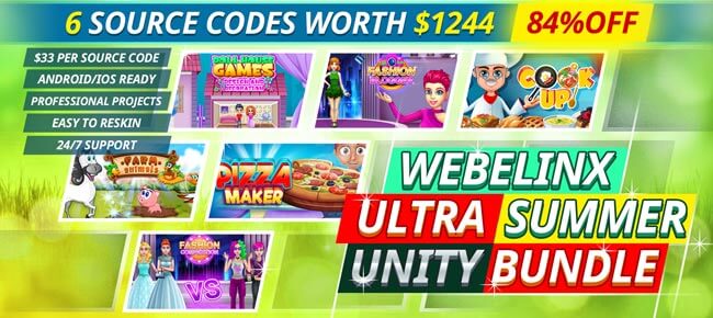 Webelinx Ultra Summer Unity Bundle Offer: 6 Games -84% OFF NOW! - Sell My App
