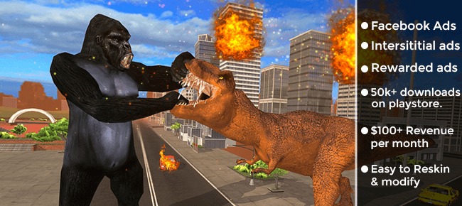 Monster Dino Vs King Kong-City Rampage Simulator – Sell My App