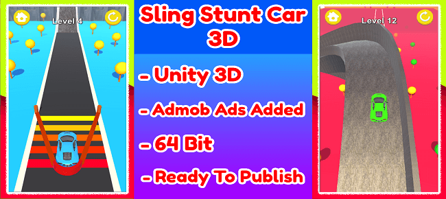 Slingshot Stunt Driver Car 3D Game Unity Source Code – Sell My App