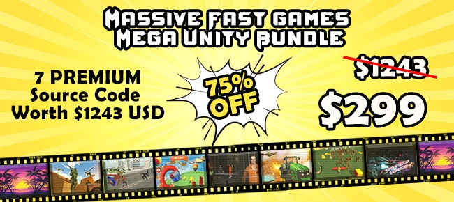 Massive Fast Games Mega Unity Bundle : 7 Premium Source Codes -75% OFF! – Sell My App