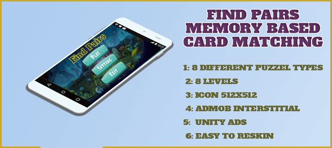 Find Pairs 2021-Memory Based Card Matching Game – Sell My App