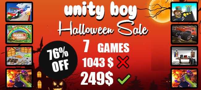 Unity Boy’s Halloween Sale: 7 Source Codes worth $1,043 USD – 76% OFF NOW! – Sell My App