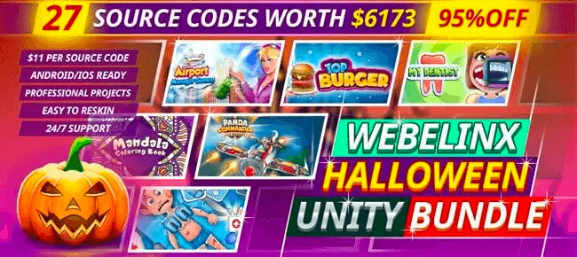 Webelinx Halloween Epic Unity Bundle Offer: 27 Premium Games -95% OFF NOW! – Sell My App