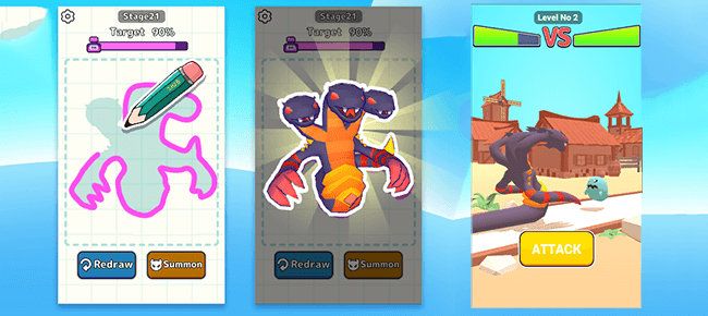 Draw Monster And Fight – Doodle Fight – Hyper Casual Trending Game ...