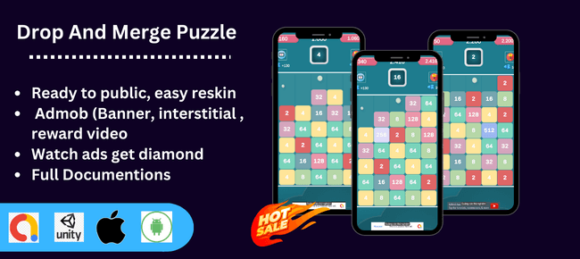 Drop And Merge Puzzle (Unity + Admob) – Sell My App