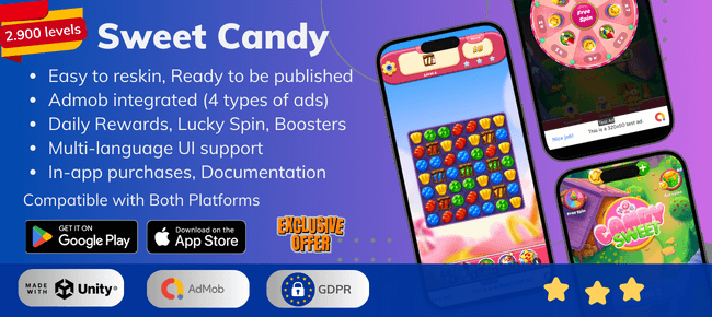 Sweet Candy Match 3 Game – Sell My App