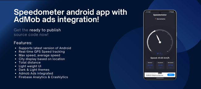 Speedometer android app with Admob Ads – Sell My App