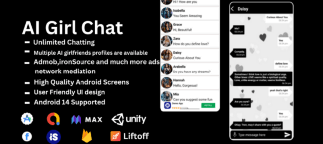 AI Girl Chat App with ironSource Mediation – Sell My App